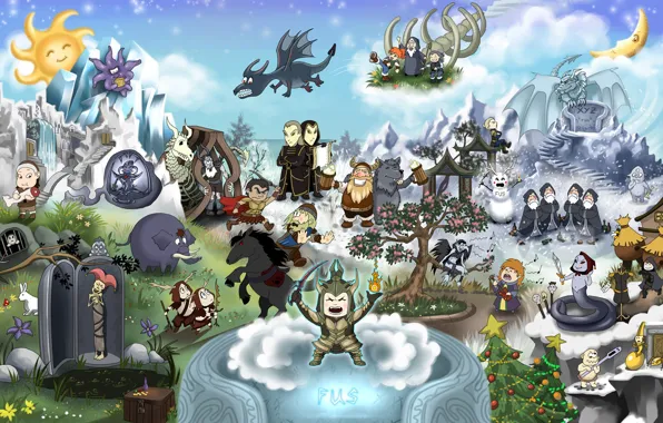 Wallpaper figure, characters, cartoon, Skyrim, The Elder Scrolls V for ...