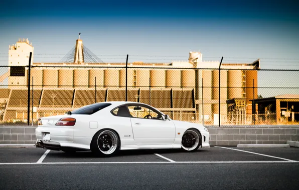 Wallpaper white, S15, Silvia, Nissan, white, Nissan, tuning, rear for ...