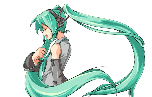 Download wallpaper headphones, white background, profile, vocaloid ...