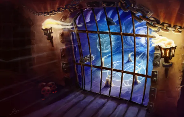 Wallpaper magic, candles, the portal, fantasy, art, escape, pentagram ...