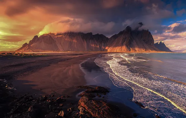 Wallpaper Beach, Cloud, Coast, Iceland, Coast, Beach, Iceland, Cloud ...
