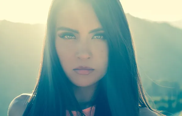 Wallpaper look, face, brunette, rays of light, model, Shannon Baker for ...