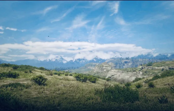 Wallpaper HDR, Clouds, Birds, Landscape, Mountain, Game, Rocks, Plants ...
