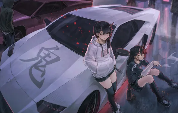 Download wallpaper machine, girls, the hood, section art in resolution ...