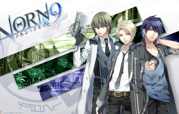 Download wallpaper gun, collage, tie, gesture, students, visual novel ...