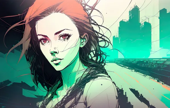 Download wallpaper girl, art, digital art, Stable Diffusion, neuronet ...