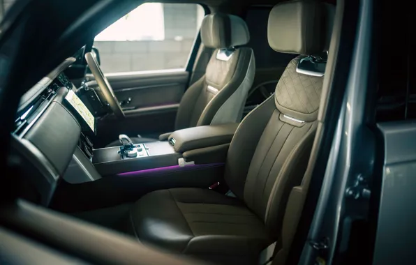 Download wallpaper Land Rover, Range Rover, car interior, Land Rover ...