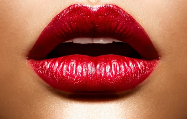 Download wallpaper mouth, lips, cosmetics, bright lipstick, part of the ...