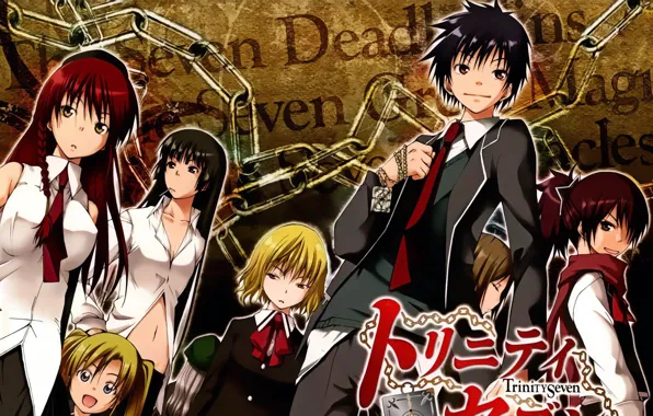 Wallpaper anime, art, characters, Trinity Seven for mobile and desktop ...