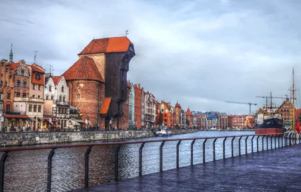 Download wallpaper city, street, building, gdansk, section city in ...