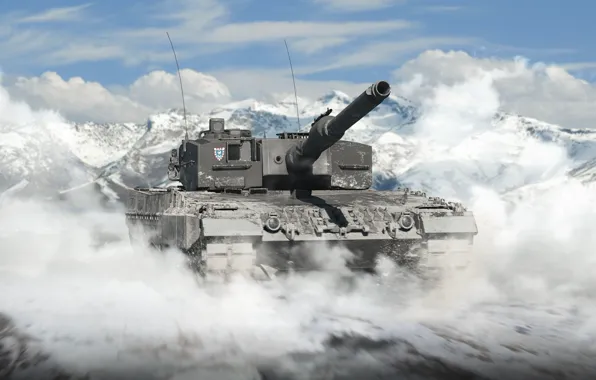 Wallpaper Mountains, Germany, Snow, Tank, Game, Leopard 2A4, War ...