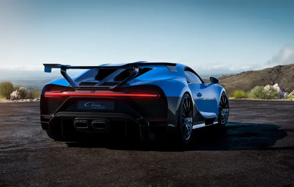 Download wallpaper Bugatti, rear view, hypercar, Chiron, 2020, Pur ...