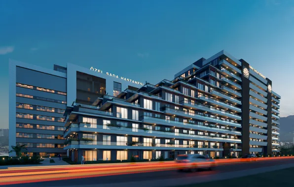 Wallpaper the sky, building, the evening, architecture, Yamac Residence ...