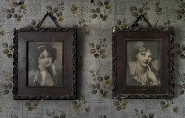 Download wallpaper retro, wall, Wallpaper, portraits, section style in ...