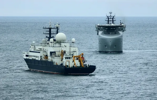 Wallpaper K60, RFA Proteus patrol ship, Yantar oceanographic vessel for ...