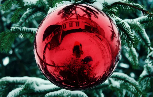 Wallpaper snow, toy, tree, new year, tree, New Year for mobile and ...