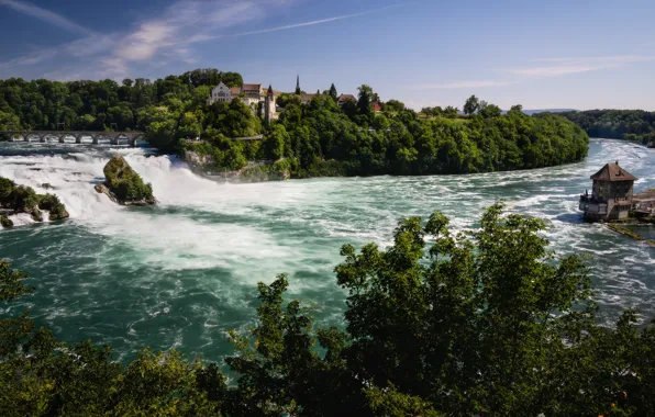Wallpaper waterfall, Switzerland, Schaffhausen, Rhine images for ...