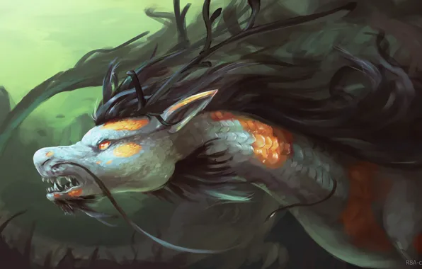 Download wallpaper look, dragon, mane, section fantasy in resolution ...