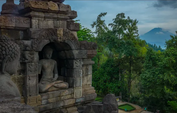 Wallpaper nature, Indonesia, Java, Buddha for mobile and desktop ...
