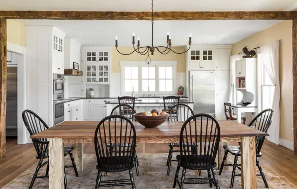 Download wallpaper interior, kitchen, dining room, Beautiful Farmhouse ...