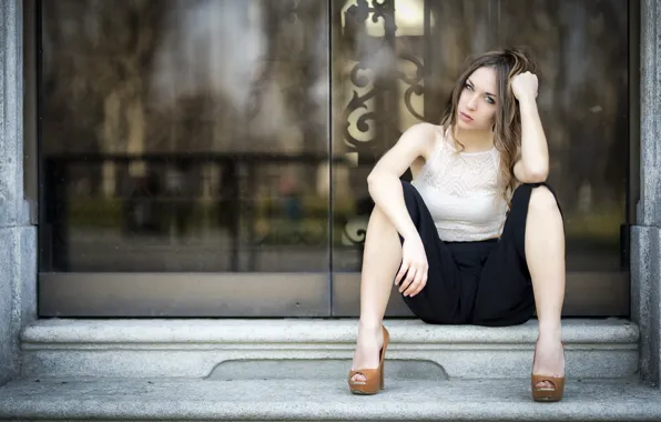 Wallpaper look, face, model, sitting, Anna for mobile and desktop ...