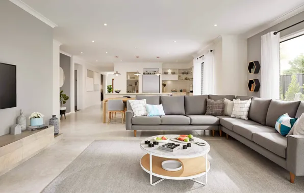 Wallpaper interior, living room, Clyde North House for mobile and ...