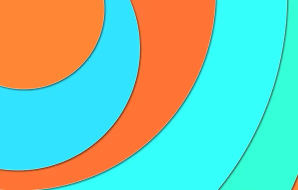 Wallpaper circles, orange, blue, geometry, design, material for mobile ...
