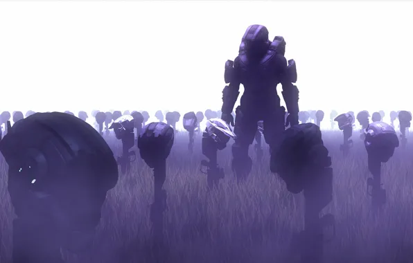 Wallpaper cemetery, helmet, halo, spartan, master chief, John-117 ...