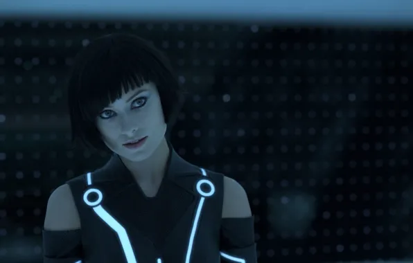 Wallpaper Olivia Wilde, beautiful, Tron, short hair, Quorra, expressive eyes for mobile and ...