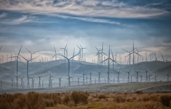 Download wallpaper Power, Energy, Wind Machine, Teahachapi, section ...