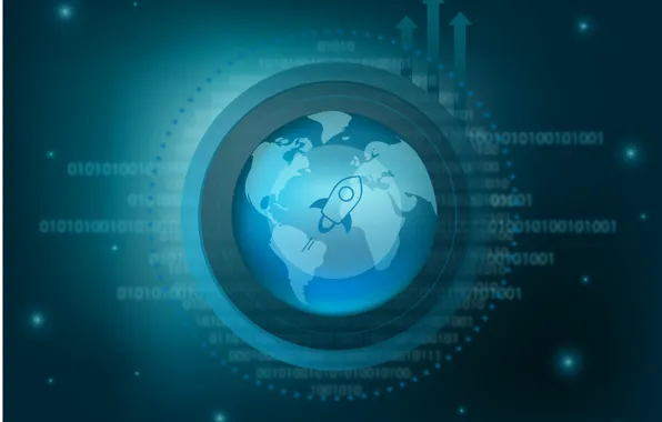 Wallpaper blue, logo, logo, blue, fon, stellar, xlm for mobile and ...