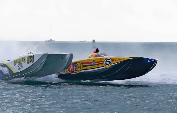 Wallpaper race, boat, speed for mobile and desktop, section спорт ...