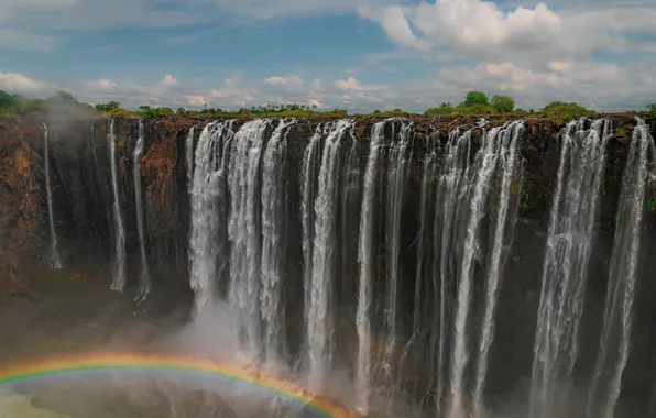 Wallpaper open, waterfall, rainbow for mobile and desktop, section ...