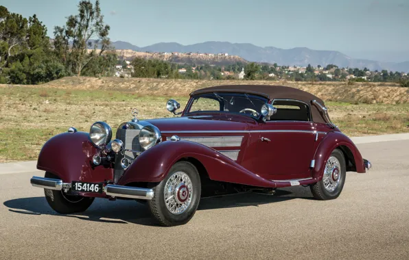 Wallpaper Mercedes-Benz, Mercedes, convertible, the front, 540K, 1937 ...