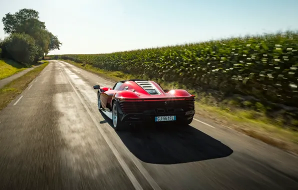 Wallpaper Ferrari, supercar, road, speed, Daytona, back view, Ferrari ...