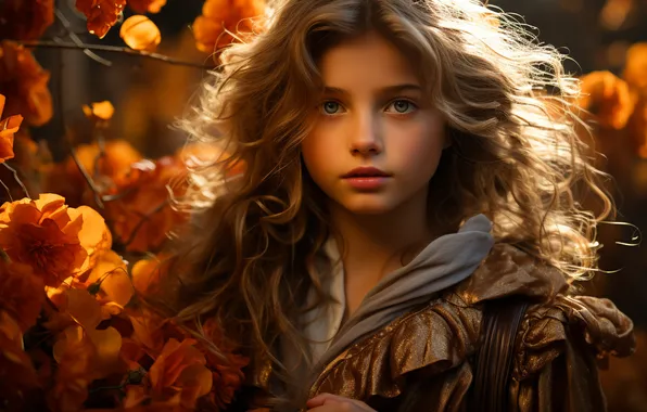 Wallpaper look, girl, portrait, AI art, neural network for mobile and desktop, section ии арт ...