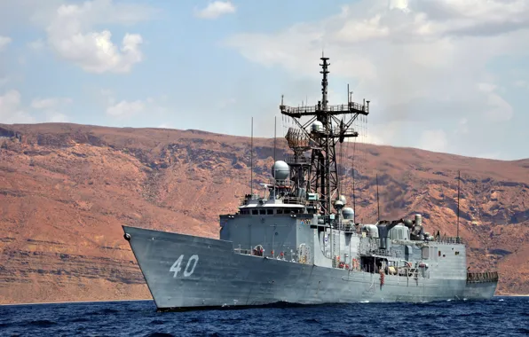 Download wallpaper warship, american, Bath Iron Works, frigate, out of ...