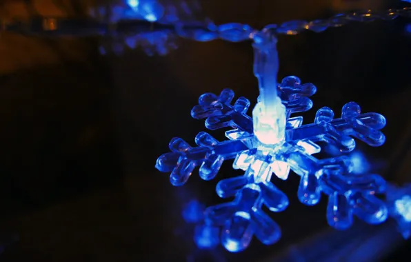 Wallpaper blue, lights, macro, Christmas for mobile and desktop ...