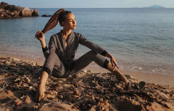 Wallpaper sand, beach, Girl, Phuket, Diana, Sergey Freyer for mobile ...