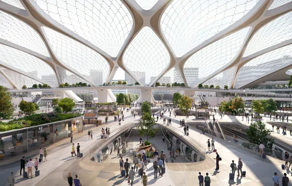 Wallpaper People, Station, High-speed transportation system, Futuristic ...