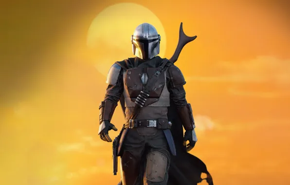 Wallpaper the sun, male, Star wars, yellow background, Fan Art ...
