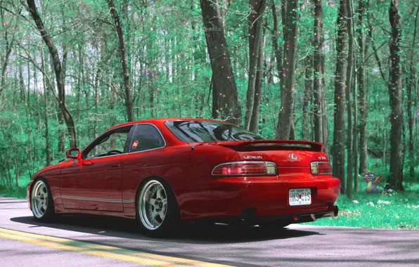 Download wallpaper Red, Stance, Lexus SC300, section lexus in ...