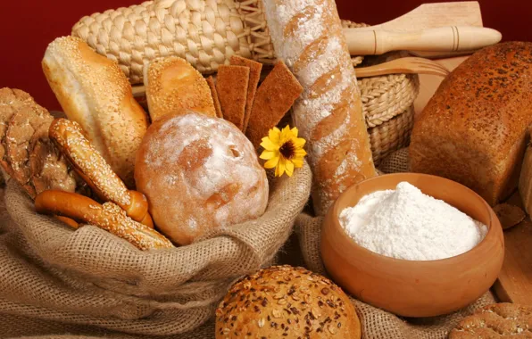 Wallpaper bread, flour, cuts for mobile and desktop, section еда ...