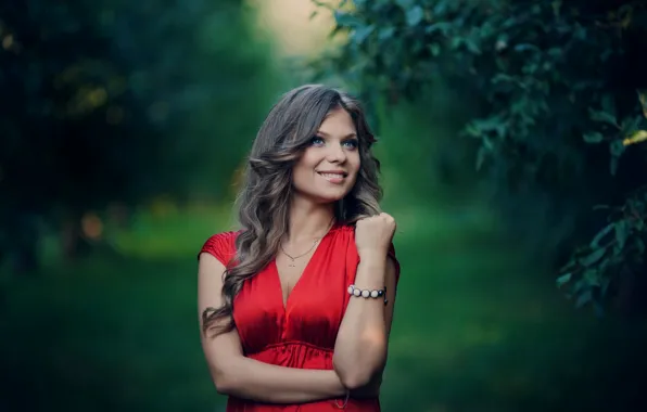 Wallpaper girl, nature, smile for mobile and desktop, section девушки ...