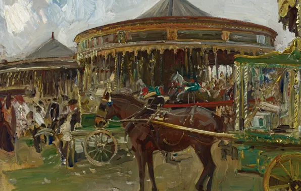 Wallpaper horse, picture, Carousel, Alfred James Munnings, Alfred James ...