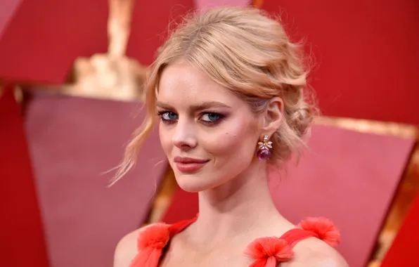 Download wallpaper look, model, makeup, actress, Samara Weaving, Samara ...