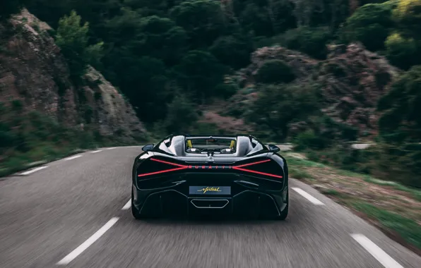 Wallpaper Bugatti, speed, rear view, W16 Mistral, Bugatti W16 Mistral ...