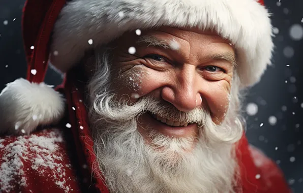 Wallpaper winter, look, snow, close-up, face, smile, portrait, Christmas for mobile and desktop ...