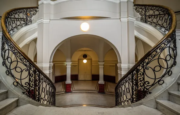 Download wallpaper the building, ladder, railings, stage, column ...