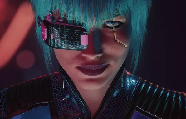 Download wallpaper look, face, background, the game, cyberpunk ...